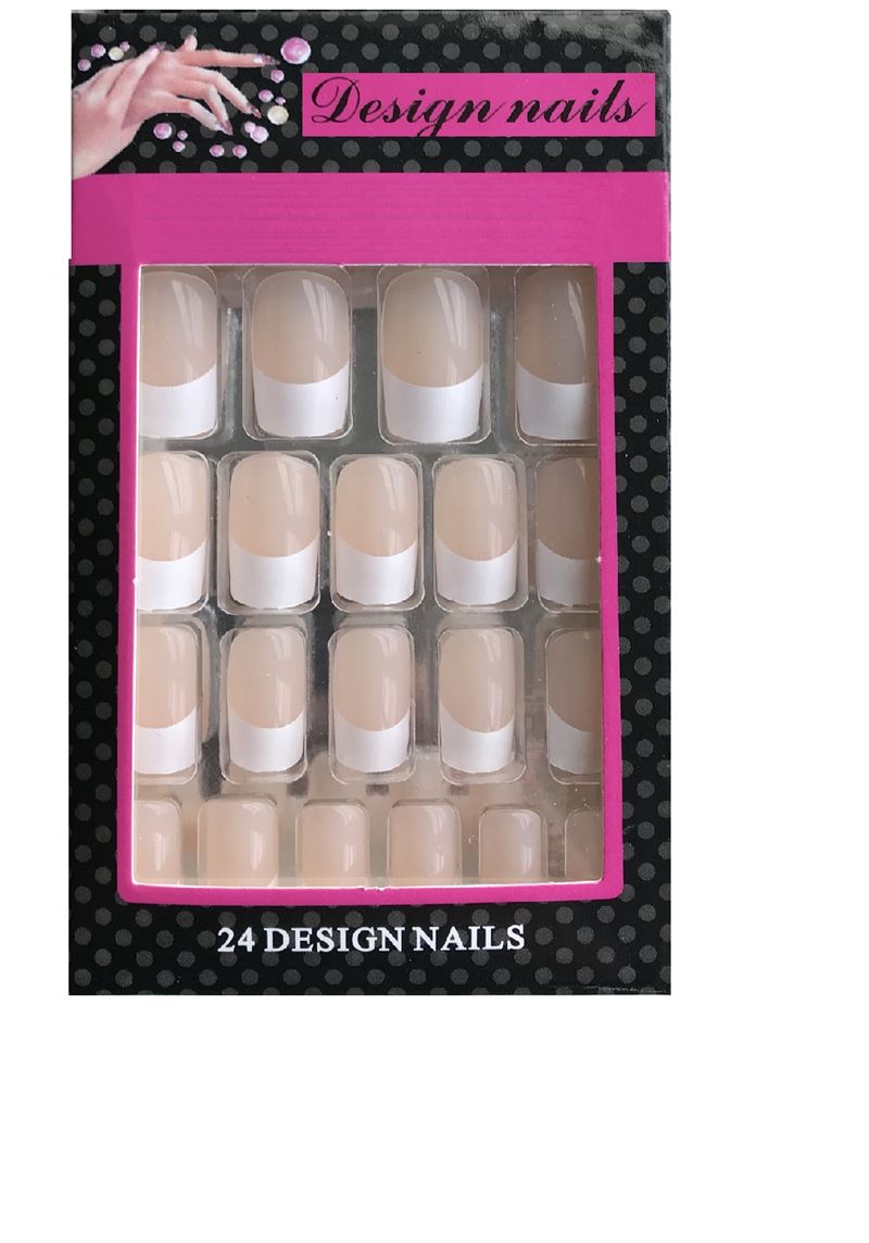 Click On / Press on nails Kunstige franske Negle - Uden Lim